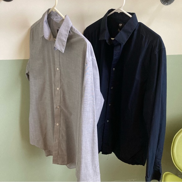 H&M | Shirts | Two Hm Mens Dress Shirts L | Poshmark
